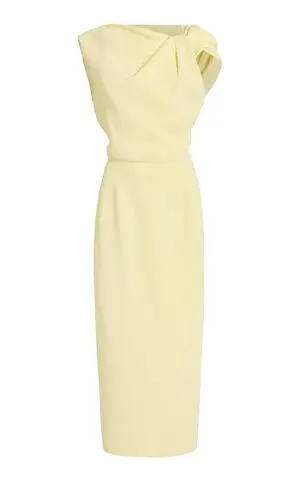 Givenchy Draped Crepe Midi Dress - Yellow