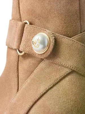 JIMMY CHOO 50mm Noor Embellished Buckle Boots