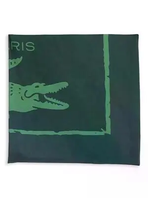 Lacoste Crocodile-print Silk Scarf