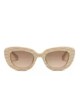 Roberto Cavalli Logo-plaque Sunglasses - Neutrals