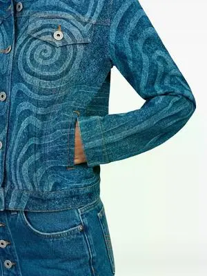 JEAN PAUL GAULTIER Swirl-pattern Denim Jacket