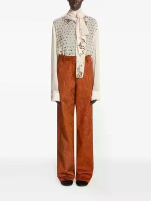 Dries Van Noten Jacquard-swirl Trousers