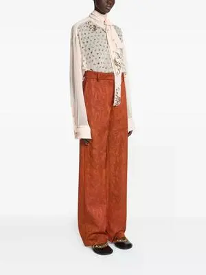 Dries Van Noten Jacquard-swirl Trousers