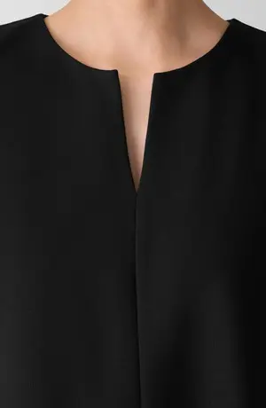Eileen Fisher Split Neck Shift Dress