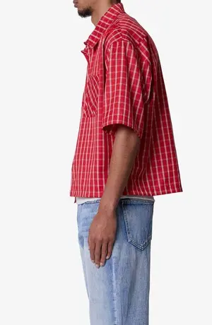 Mnml Stripe Crispy Poplin Short Sleeve Button-up Shirt
