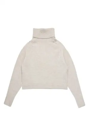 Deluc Pugliese Crop Turtleneck Sweater - Light Grey Melange
