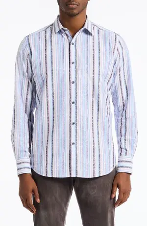 Robert Graham Drakeswood Stretch Cotton Button-up Shirt - Blue Multi