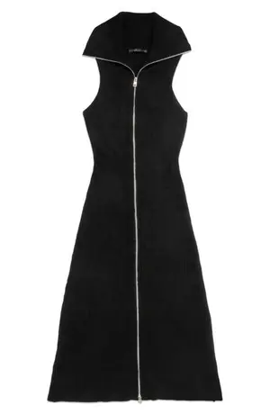 Deluc Paul Front Zip Knit Dress - Black