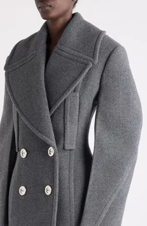 Givenchy Double-breasted Wool-blend Pea Coat - Slate Blend