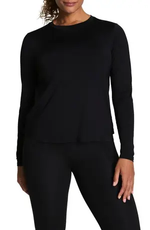 Spanx Get Moving Long Sleeve Top - Very Black