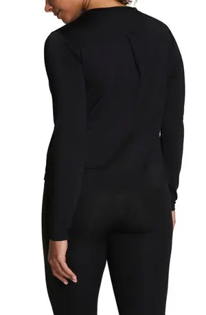 Spanx Get Moving Long Sleeve Top - Very Black