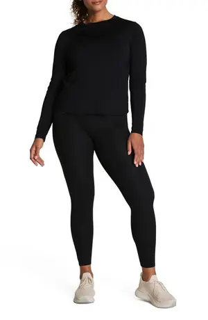 Spanx Get Moving Long Sleeve Top - Very Black
