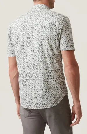 34 Heritage Grove Short Sleeve Cotton & Lyocell Button-up Shirt - Olive
