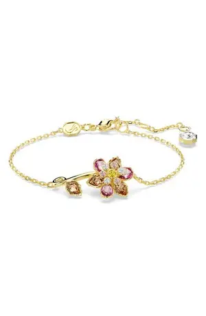 SWAROVSKI Idyllia Crystal Flower Bracelet - Gold/multi