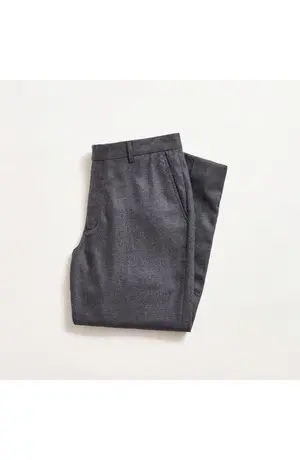Billy Reid Flat-front Silk & Virgin Wool Dress Pants - Charcoal