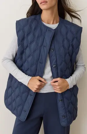 Marine Layer Marina Quilted Vest - Navy