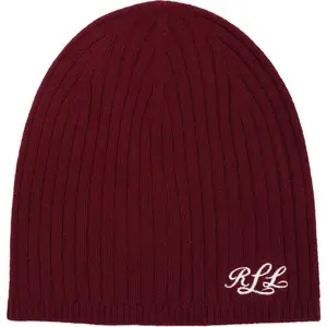 Ralph Lauren Signature Cashmere Beanie - Dark Garnet