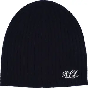 Ralph Lauren Signature Cashmere Beanie - Navy