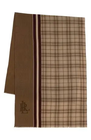 Ralph Lauren Plaid Wool Scarf - Taupe