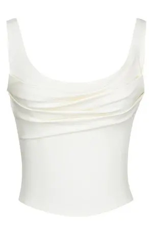 House Of Cb Drape Neck Corset Top - Ivory