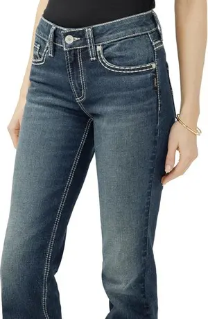 SILVER JEANS CO. Suki Curvy Mid Rise Slim Bootcut Jeans - Taylor