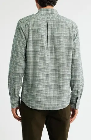Vince Highclere Plaid Flannel Button-up Shirt - Pistachio Combo