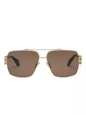Roberto Cavalli Logo-plaque Pilot Sunglasses - Gold
