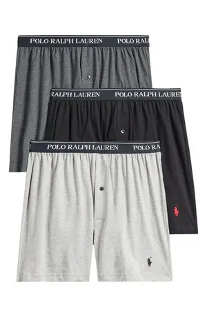 Polo Ralph Lauren Assorted 3-pack Knit Boxers - Assorted Grey