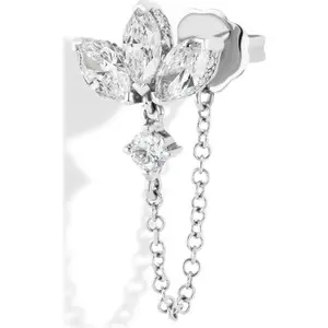 MARIA TASH Lotus Chain Wrap Stud Earring - White Gold/diamond