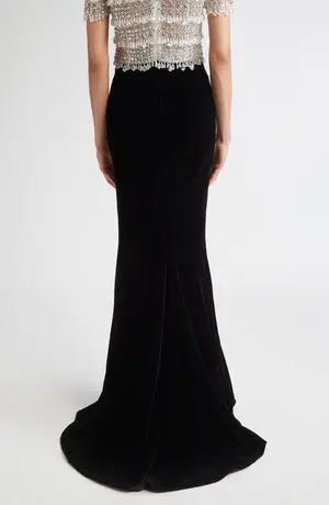 Carolina Herrera Velvet Trumpet Skirt With Train