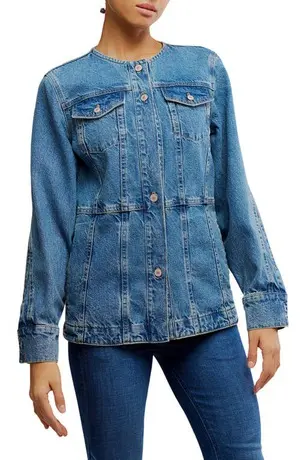 Women's Collarless Denim Jackets