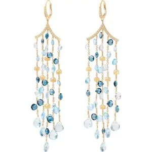 Marco Bicego Paradise Topaz And Diamond Drop Earrings - Gold