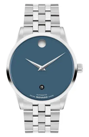 Movado Museum Classic Automatic Bracelet Watch Blue