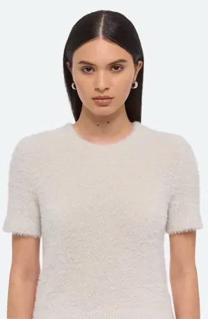 Helmut Lang Eyelash Faux Fur Crop Top