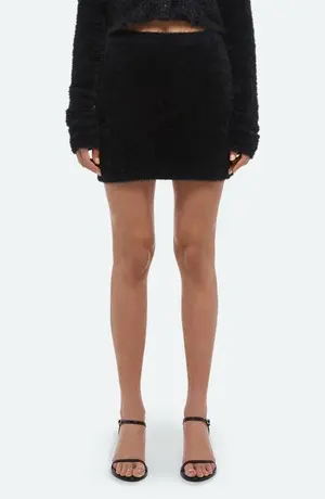 Helmut Lang Eyelash Knit Mini Skirt - Black
