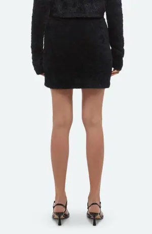 Helmut Lang Eyelash Knit Mini Skirt - Black