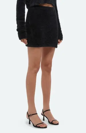 Helmut Lang Eyelash Knit Mini Skirt - Black