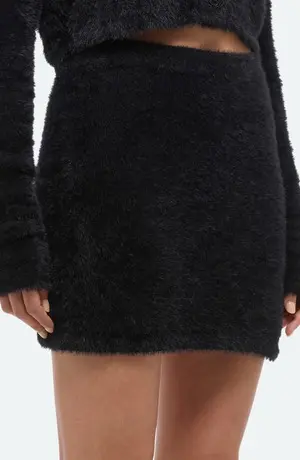 Helmut Lang Eyelash Knit Mini Skirt - Black