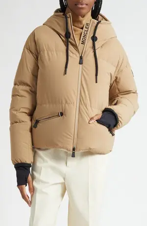 Moncler Allesaz Hooded Down Puffer Jacket - Neutral