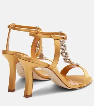 Manolo Blahnik Crystal-embellished Satin Sandals