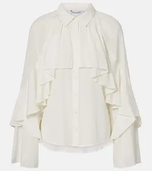 Women's Collared Ruffle Tops