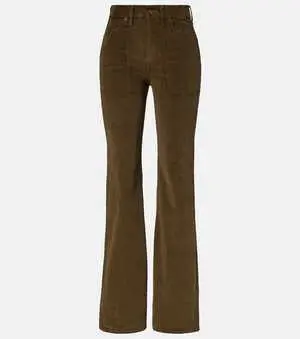 Veronica Beard High-rise Wide-leg Corduroy Pants - Brown