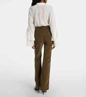 Veronica Beard High-rise Wide-leg Corduroy Pants - Brown