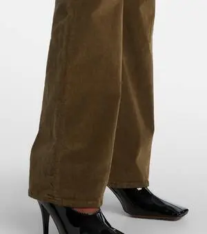 Veronica Beard High-rise Wide-leg Corduroy Pants - Brown