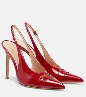 Red Patent Leather Slingback Pumps