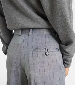 Stella McCartney Striped Wool Wide-leg Trousers
