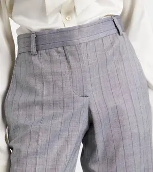 Stella McCartney Striped Wool Wide-leg Trousers