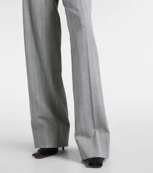 Stella McCartney Striped Wool Wide-leg Trousers