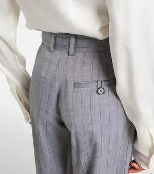 Stella McCartney Striped Wool Wide-leg Trousers