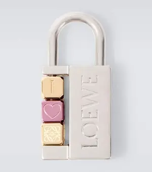 Loewe Padlock Anagram Bag Charm - Silver